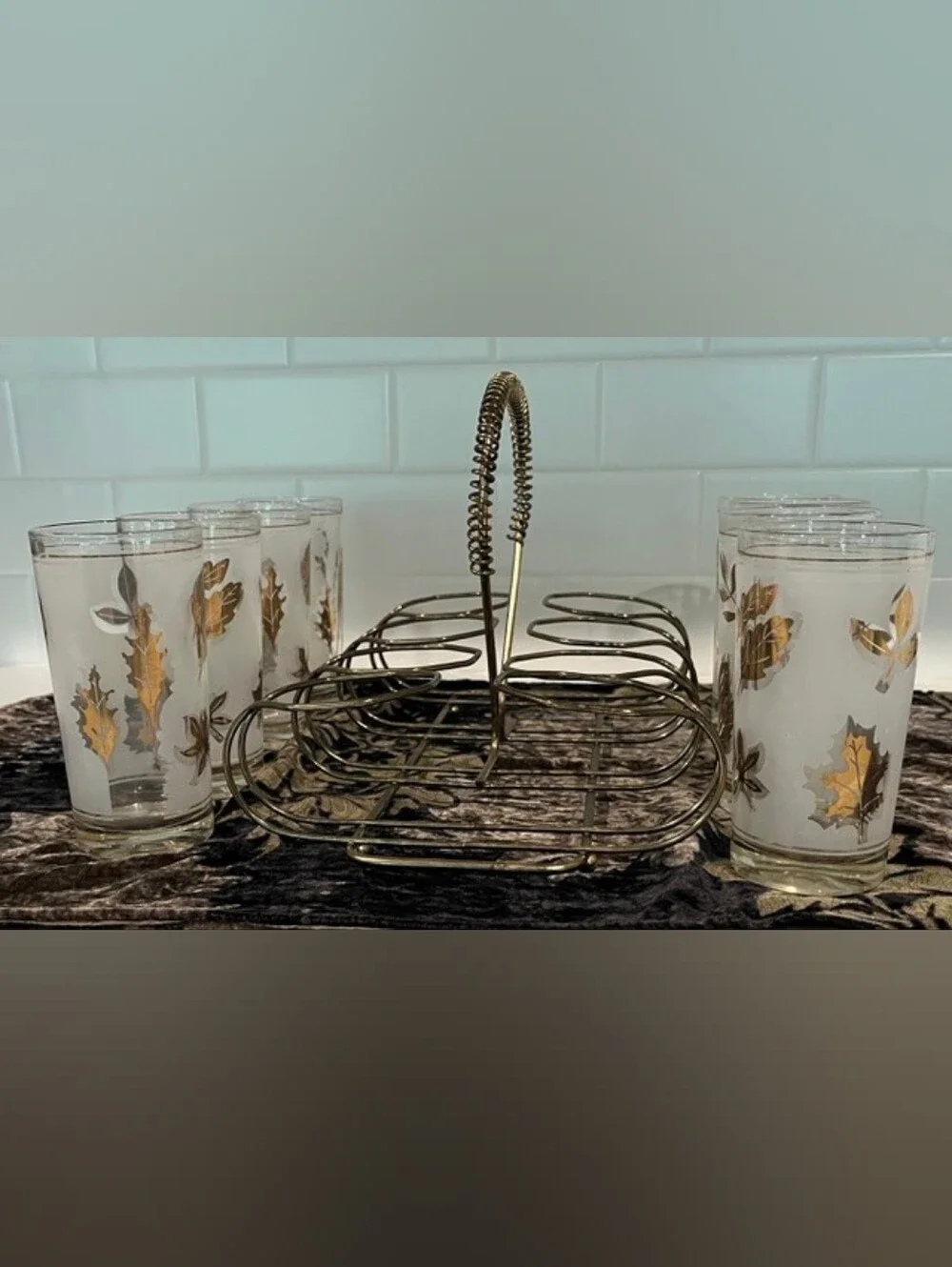 Libbey | Dining | Vintage Libbey Golden Foliage Glasses Set Of 8 With ...